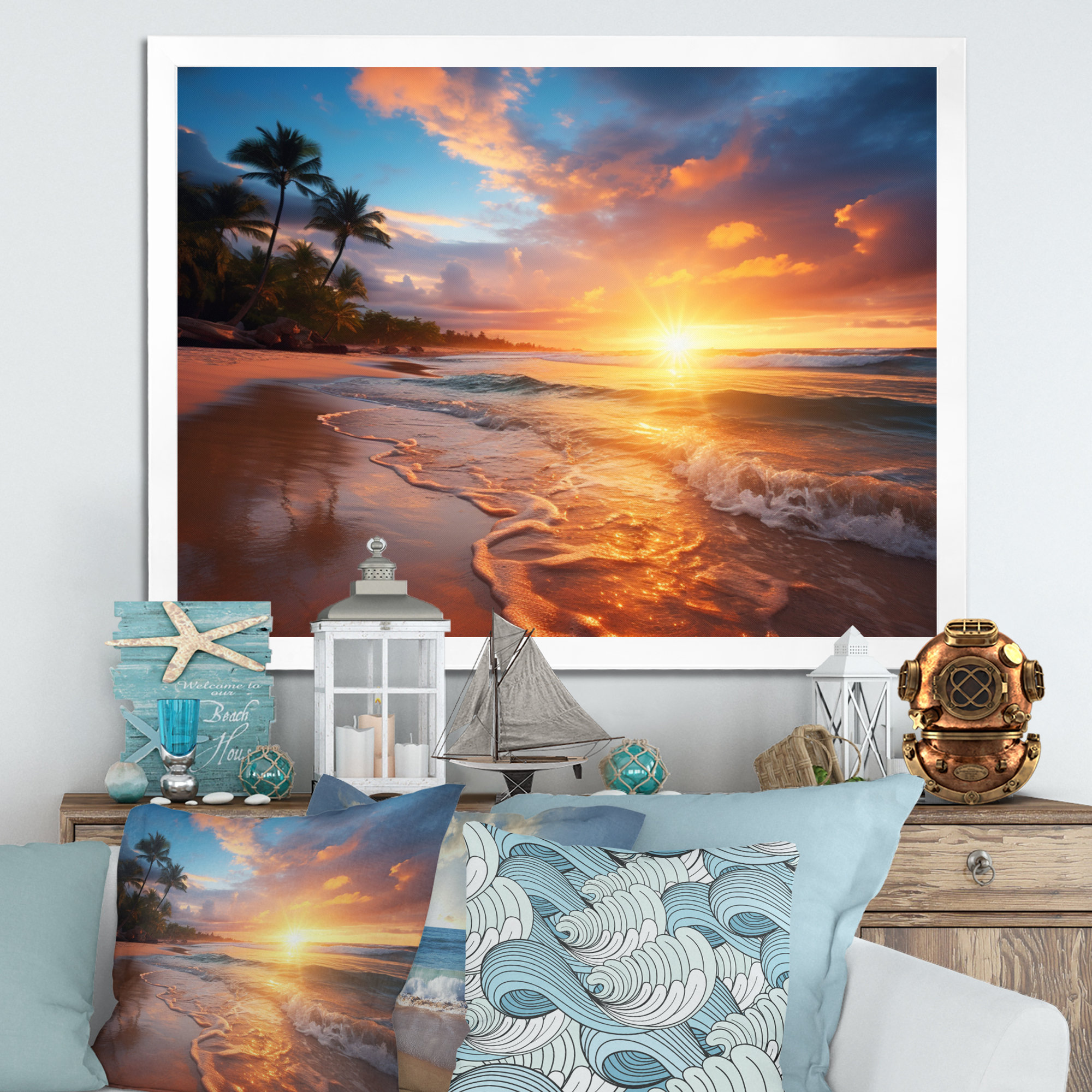 Dovecove Beach Photo Sunset Serenade XIII Framed On Canvas Print | Wayfair